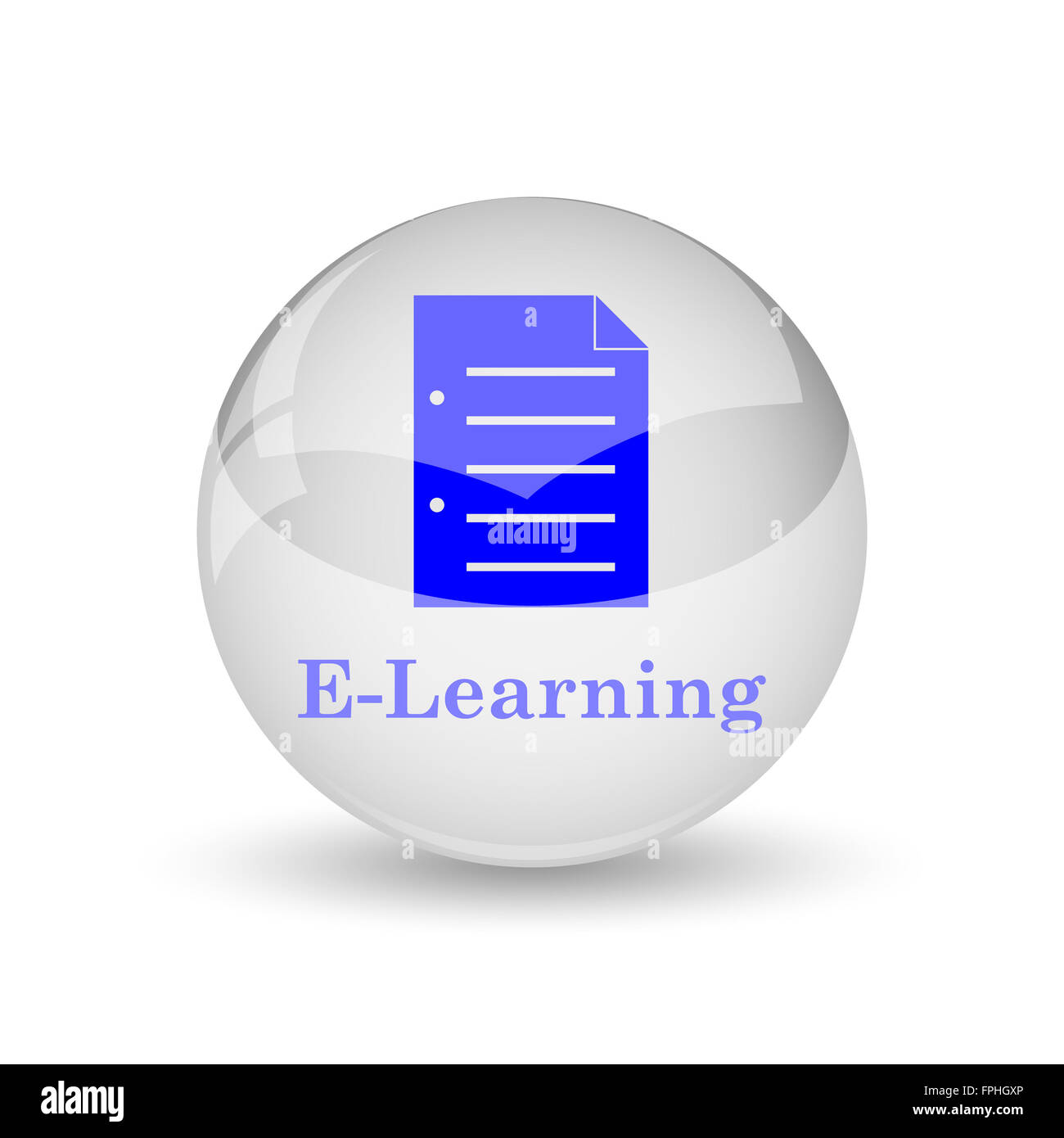 E-learning icon. Internet button on white background Stock Photo - Alamy