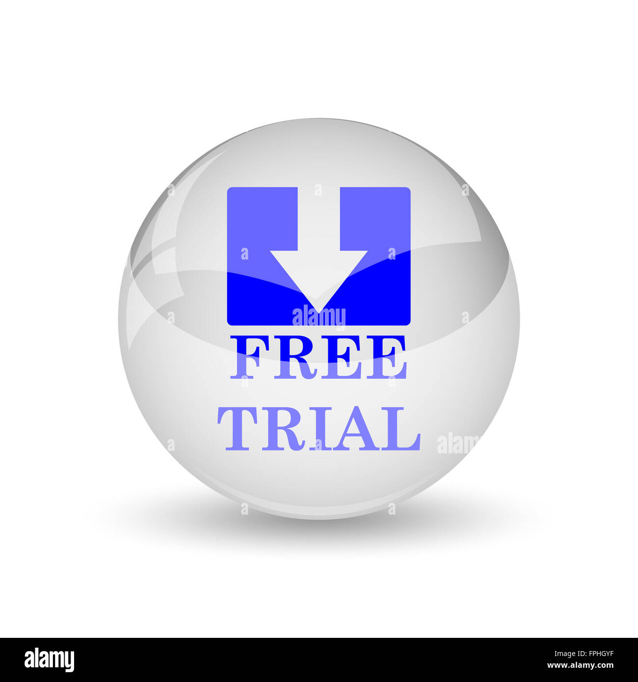 Free trial icon. Internet button on white background Stock Photo - Alamy