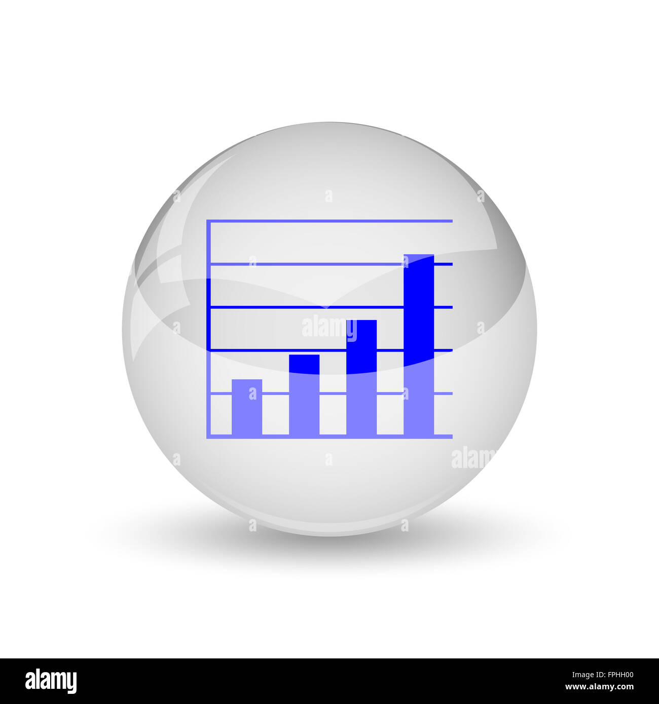 Chart bars icon. Internet button on white background Stock Photo - Alamy