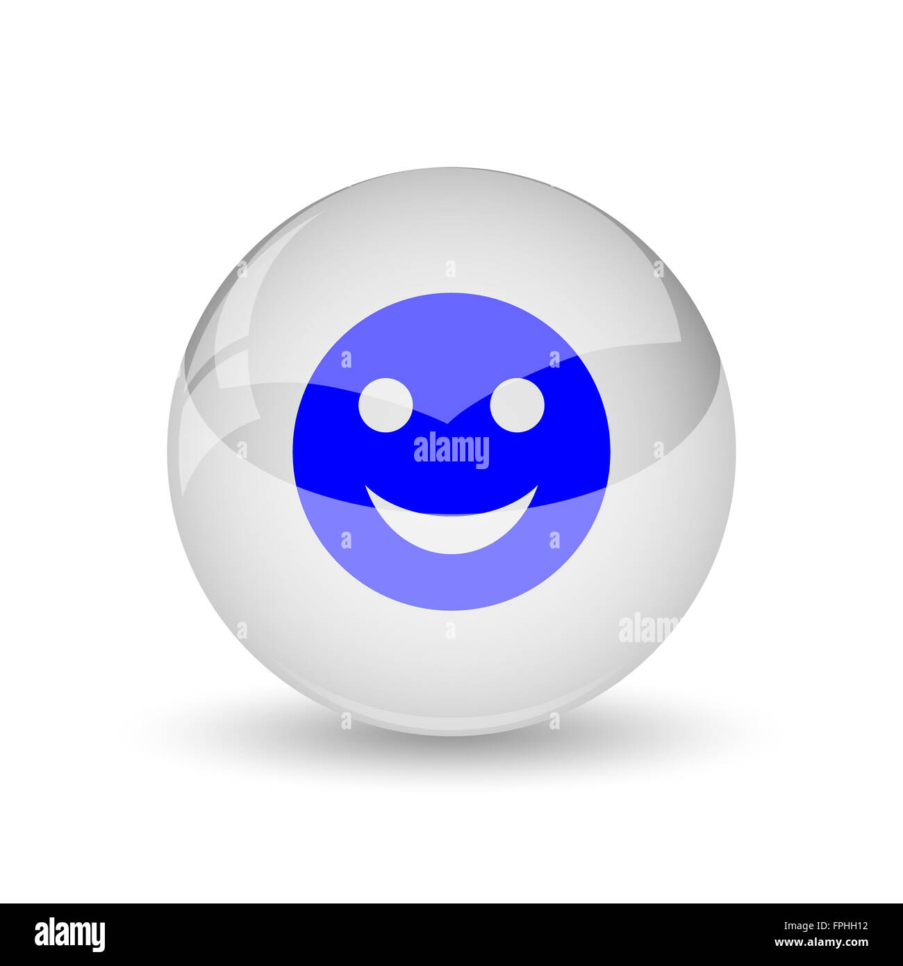 Smiley icon. Internet button on white background Stock Photo - Alamy