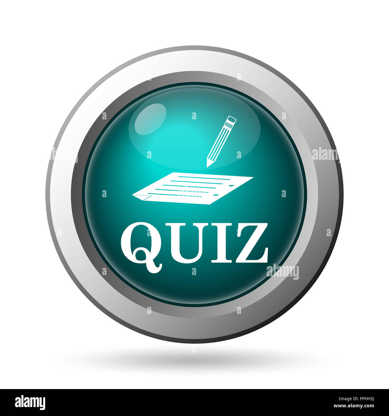Quiz icon. Internet button on white background Stock Photo - Alamy