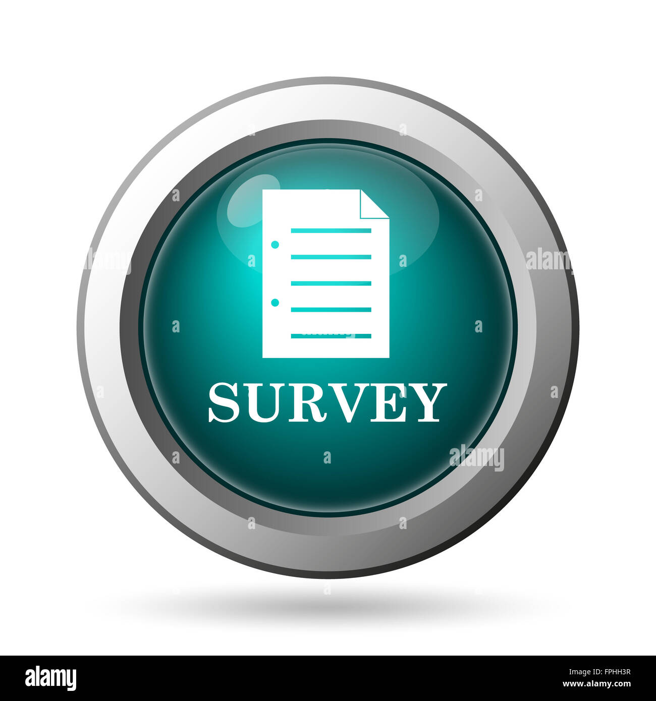 Survey icon. Internet button on white background Stock Photo - Alamy