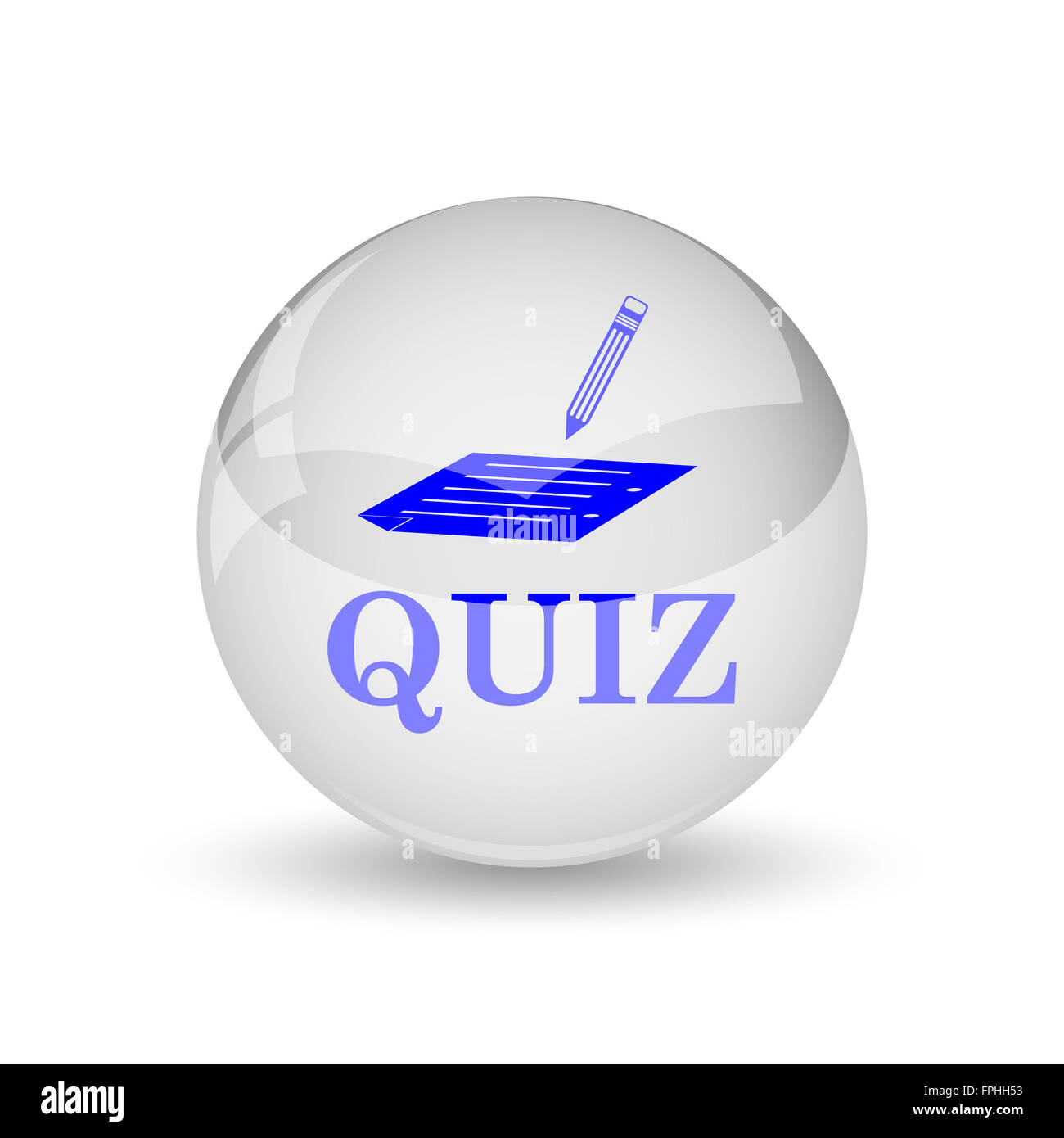 Quiz icon. Internet button on white background Stock Photo - Alamy