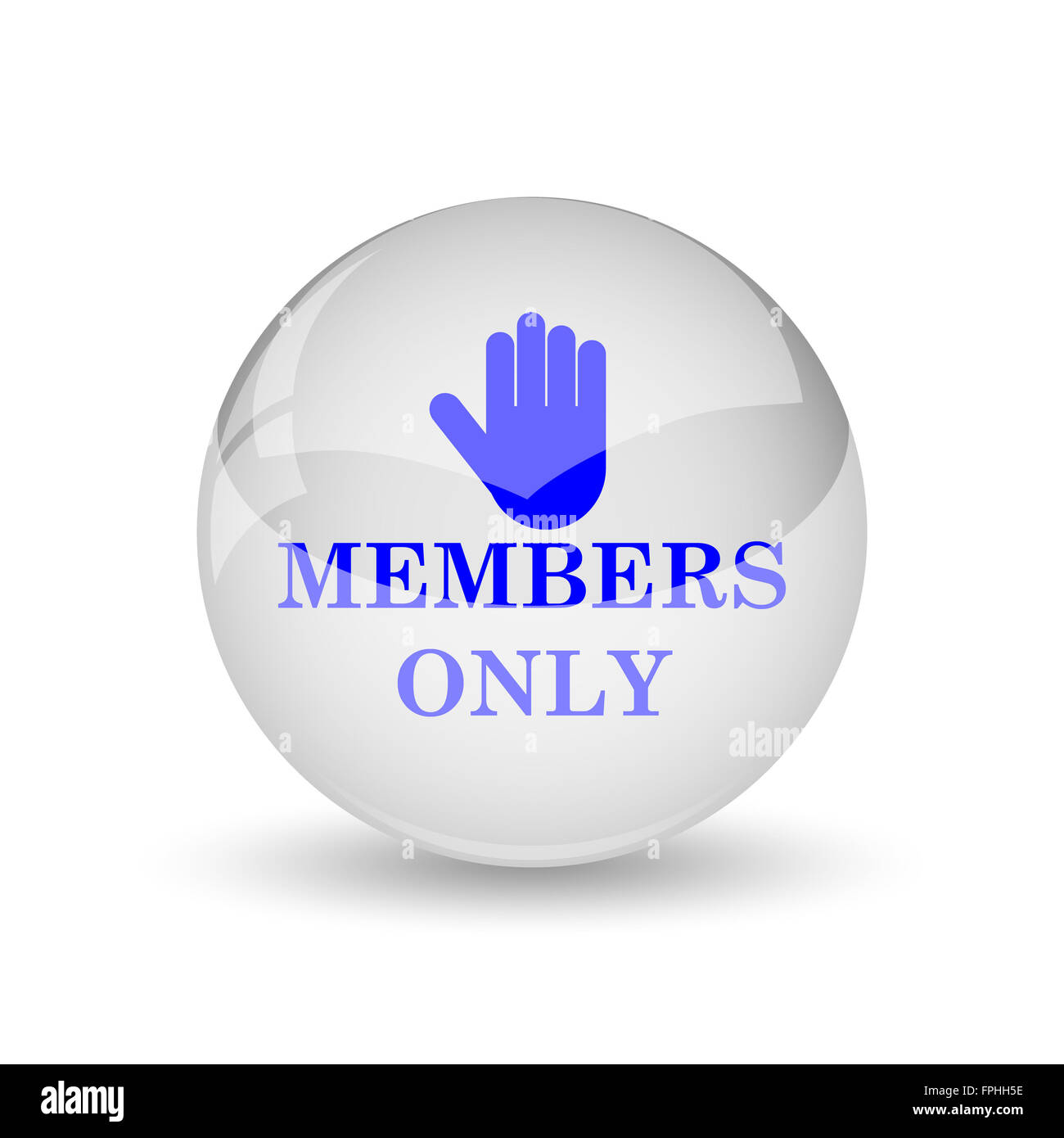 Members only icon. Internet button on white background Stock Photo - Alamy