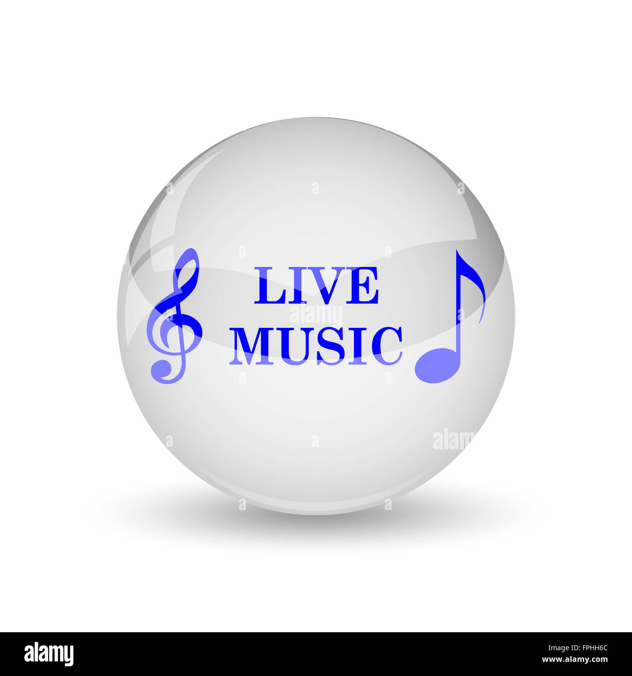 Live music icon. Internet button on white background Stock Photo - Alamy