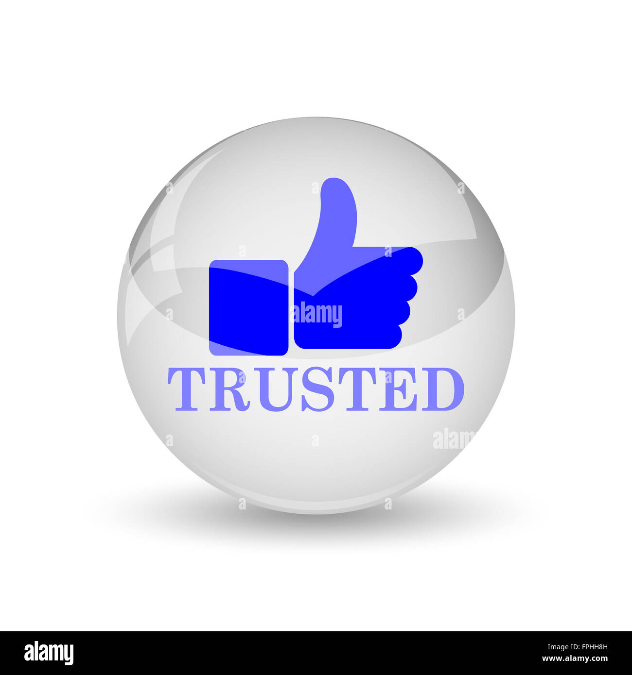 Trusted icon. Internet button on white background Stock Photo - Alamy