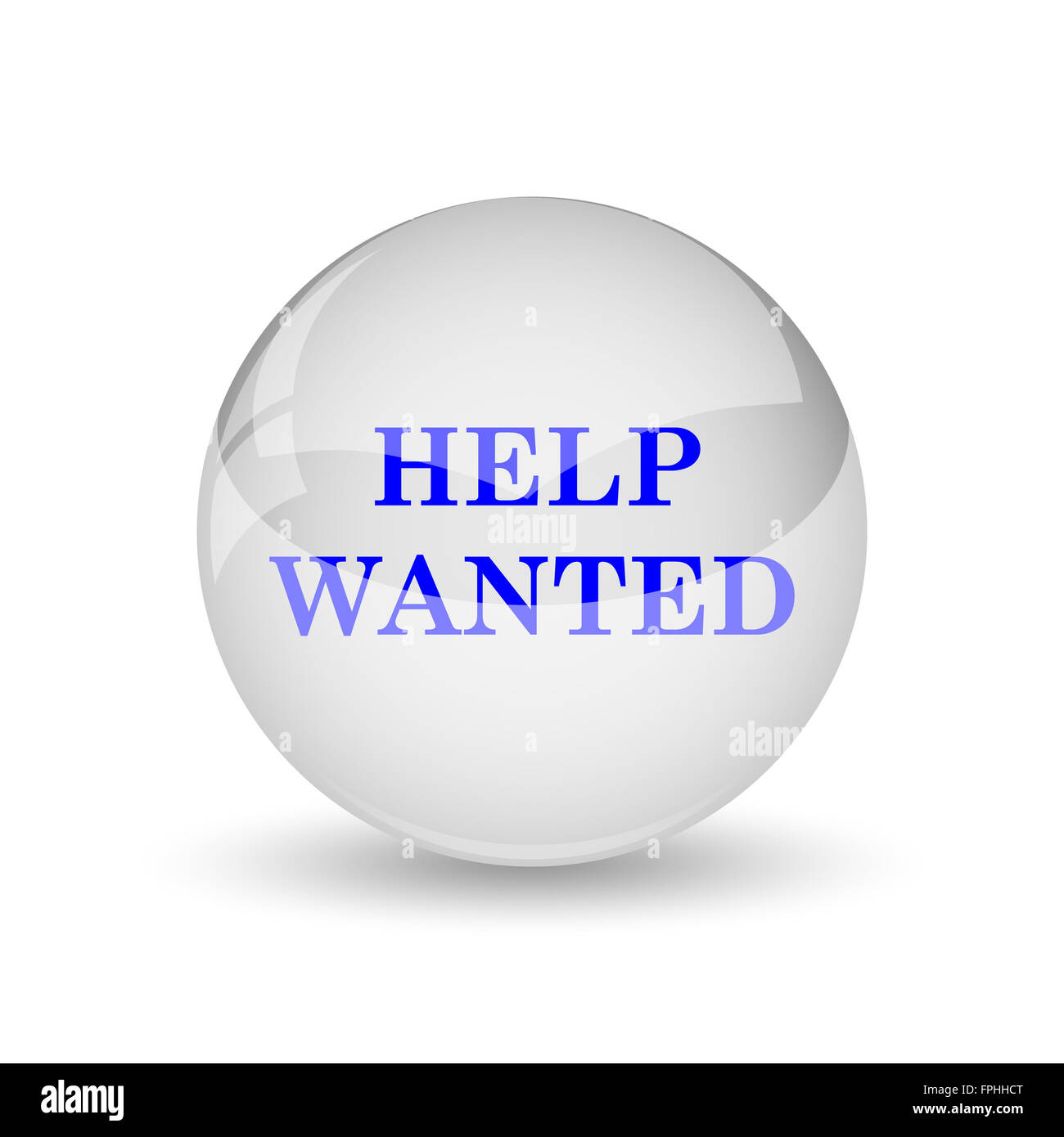 Help wanted icon. Internet button on white background Stock Photo - Alamy