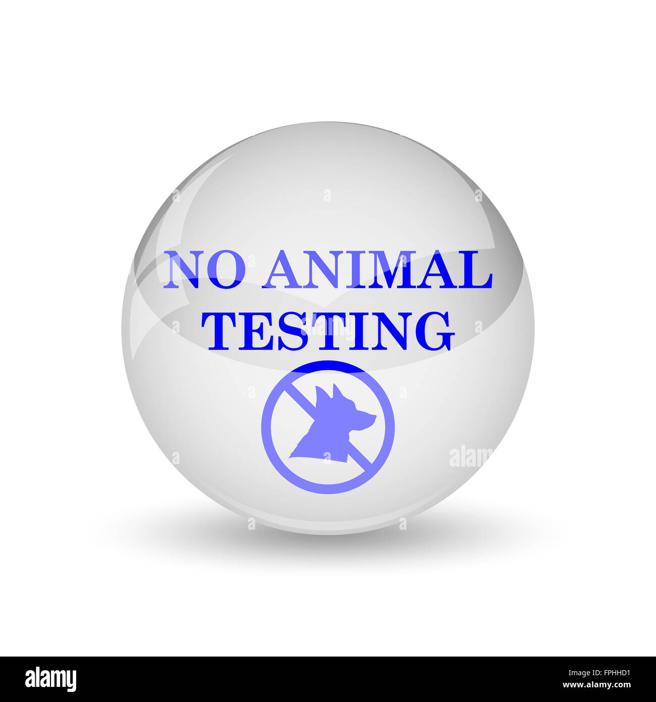No animal testing icon. Internet button on white background Stock Photo ...