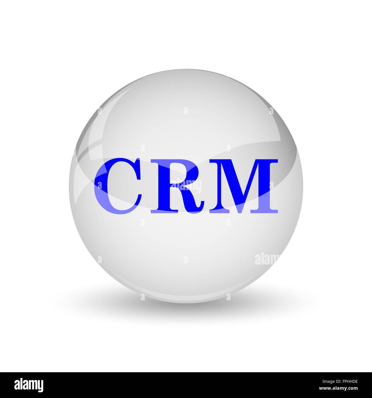 CRM icon. Internet button on white background Stock Photo - Alamy