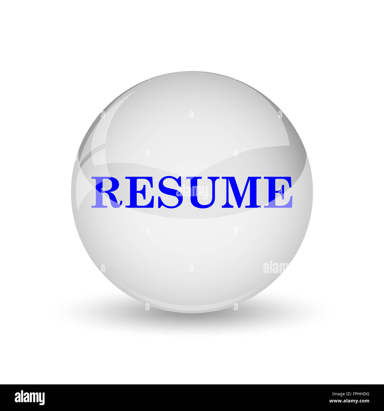 Resume icon. Internet button on white background Stock Photo - Alamy
