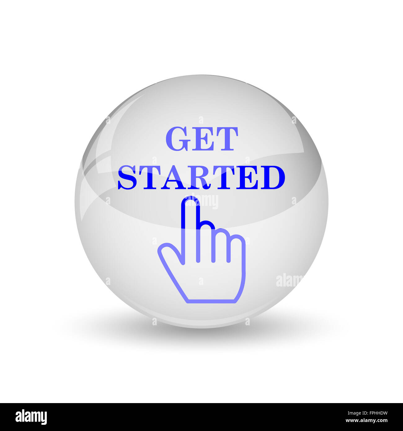 Get started icon. Internet button on white background Stock Photo - Alamy