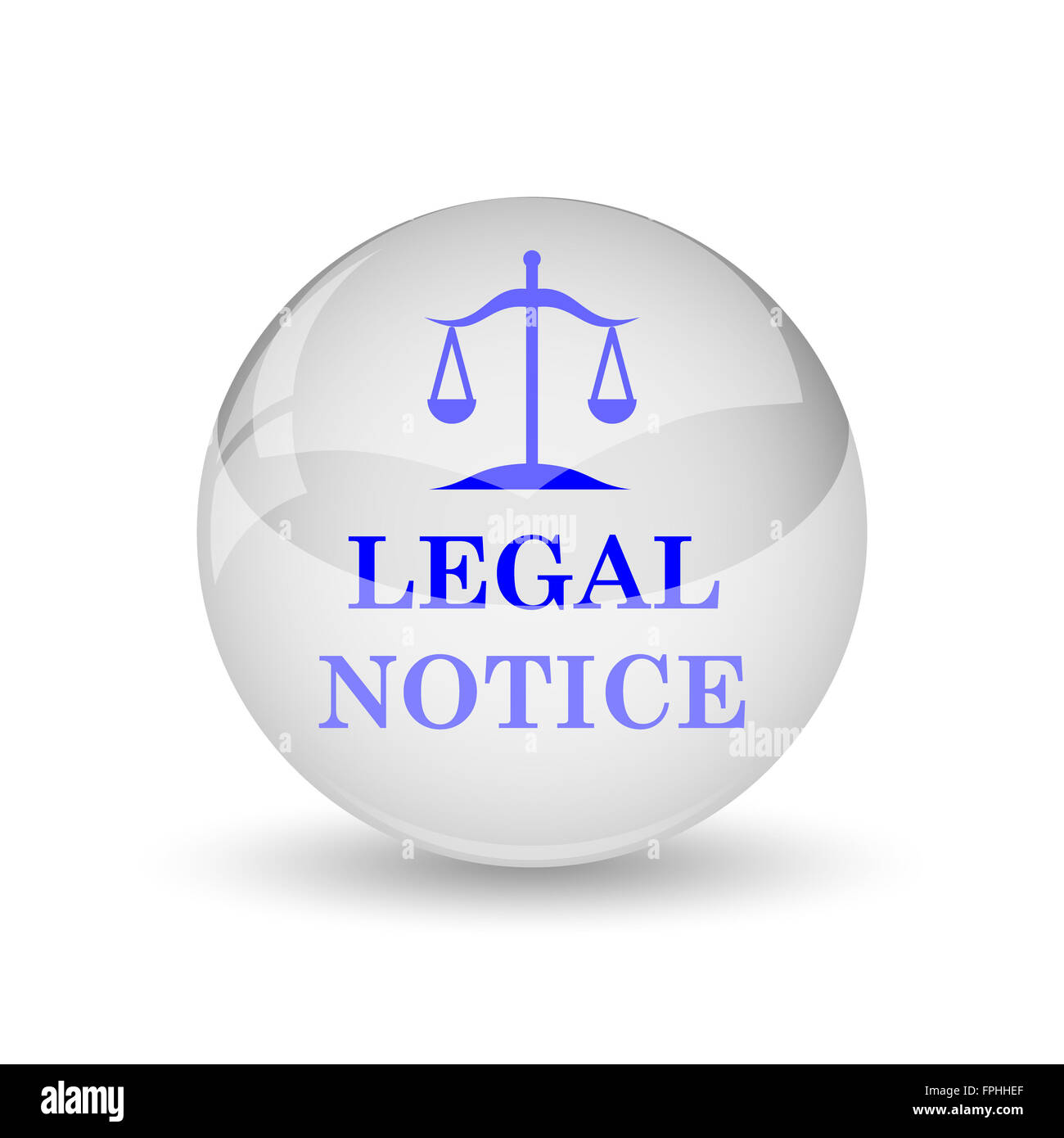 Legal notice icon. Internet button on white background Stock Photo - Alamy