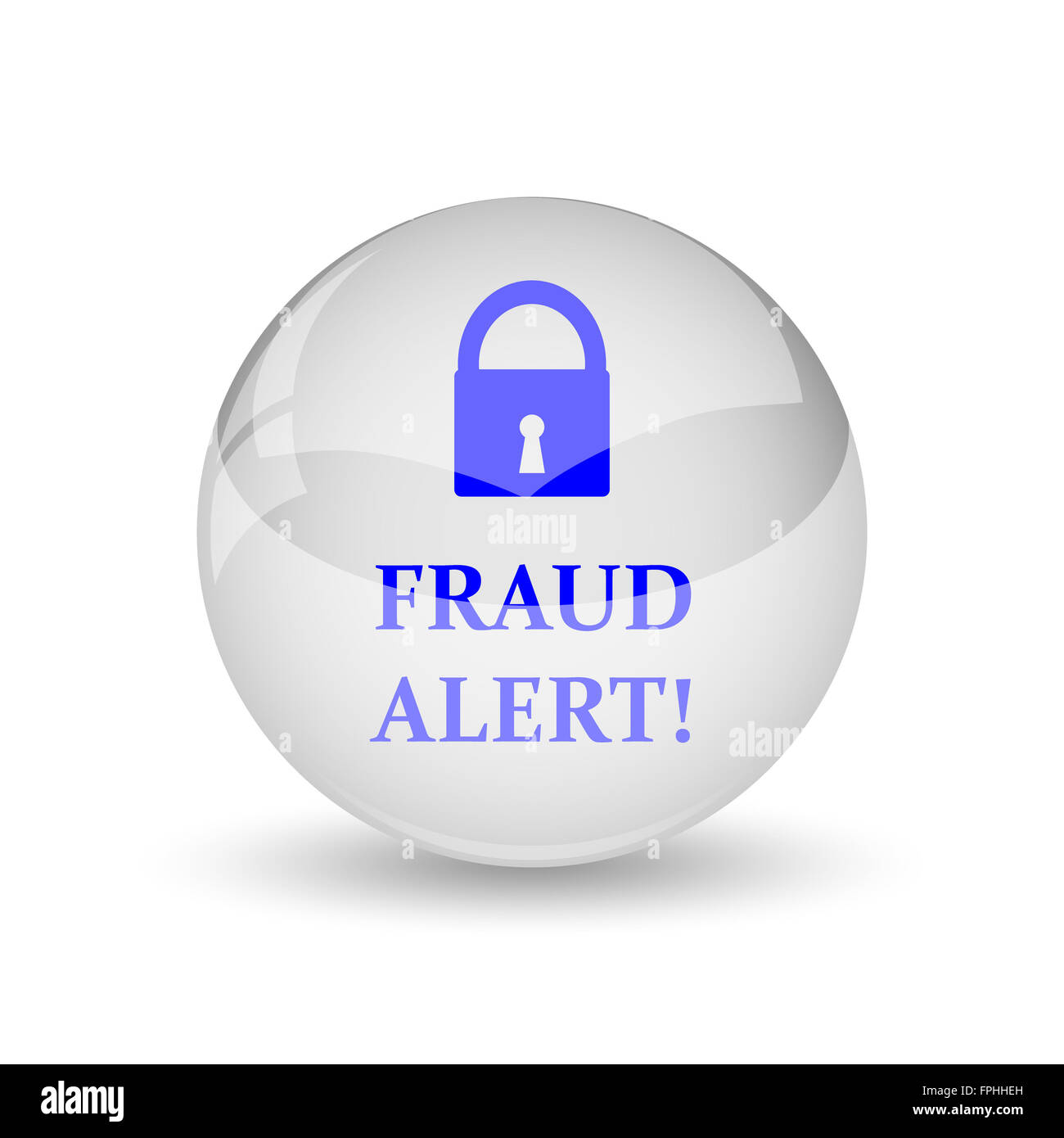 Fraud alert icon. Internet button on white background Stock Photo - Alamy