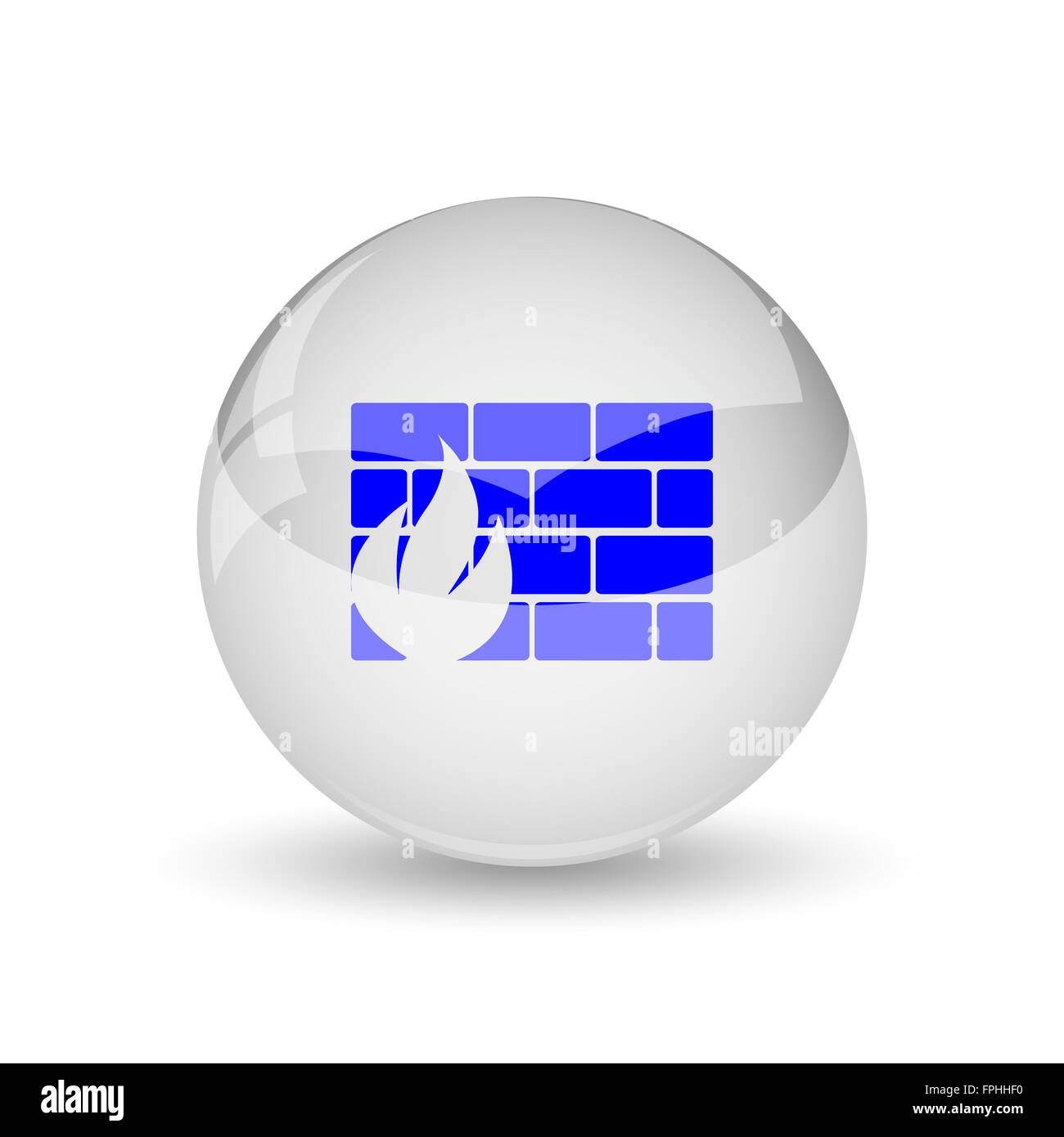 Firewall icon. Internet button on white background Stock Photo - Alamy