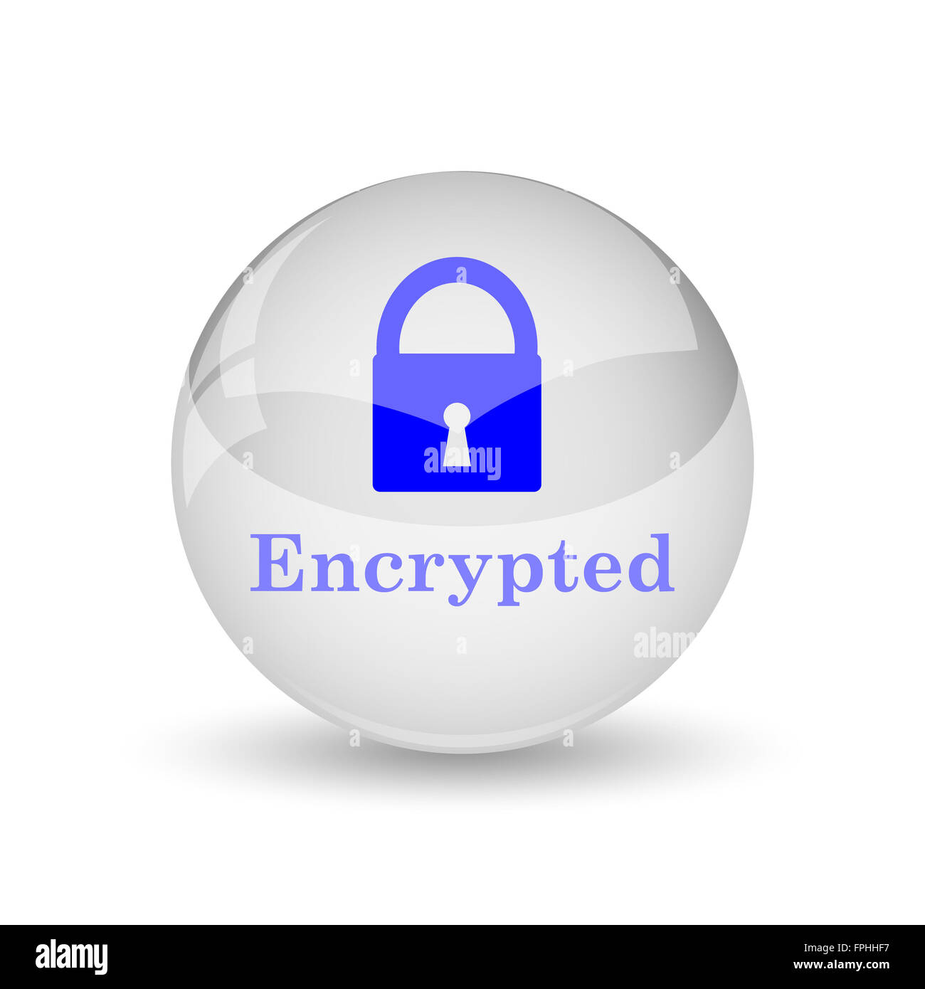 Encrypted icon. Internet button on white background Stock Photo - Alamy