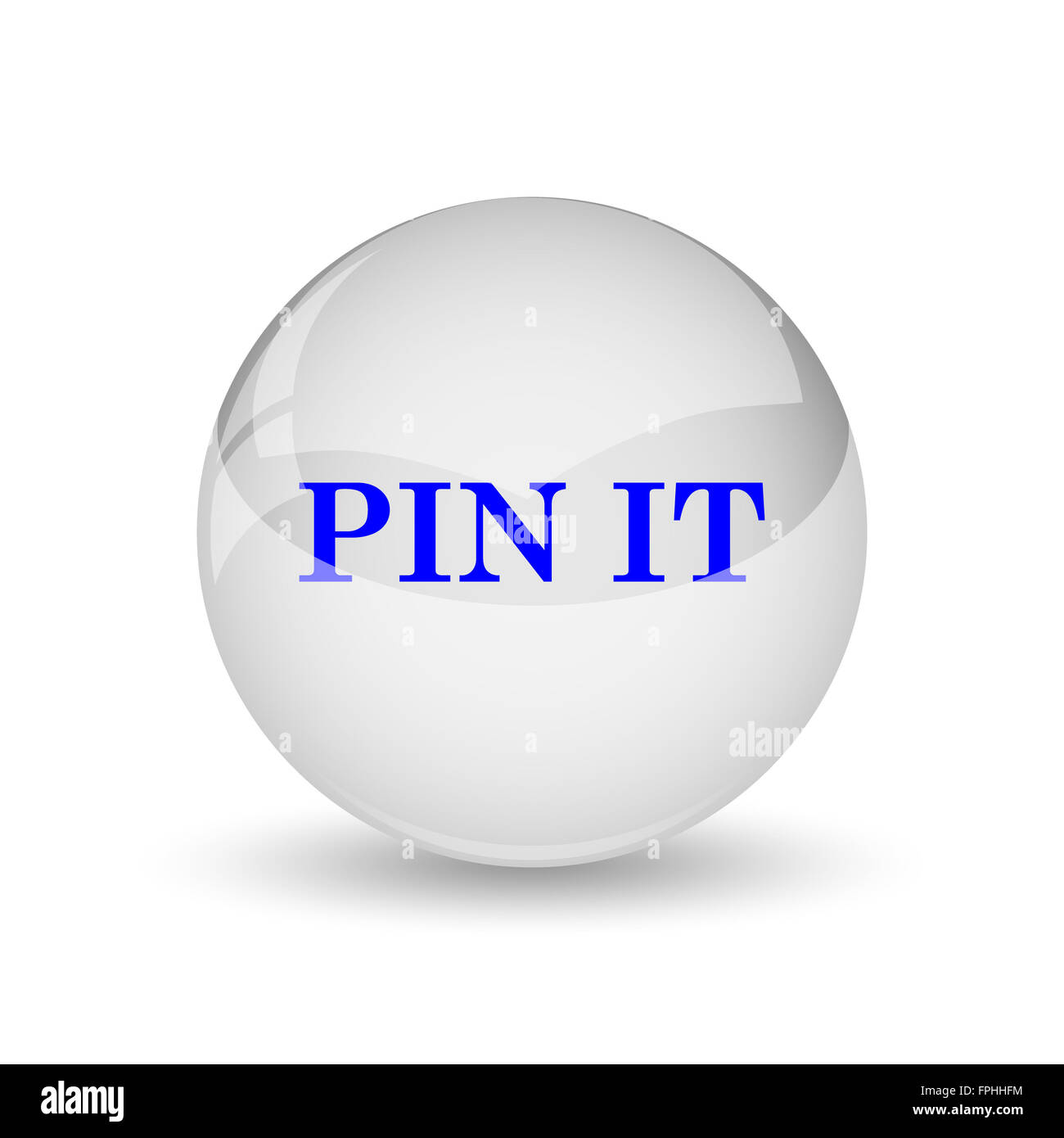 Pin it icon. Internet button on white background Stock Photo - Alamy