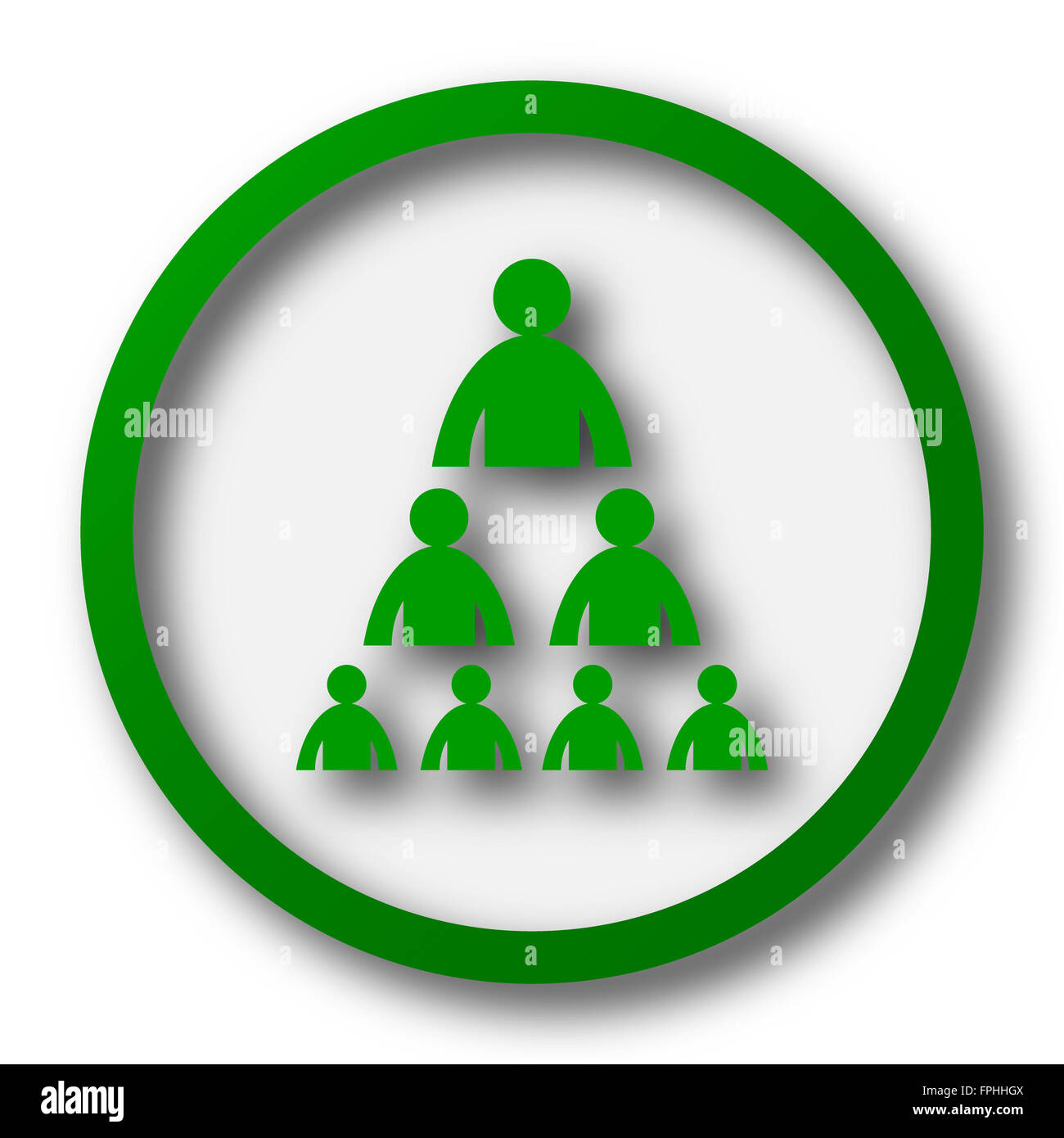 Organizational chart with people icon. Internet button on white ...