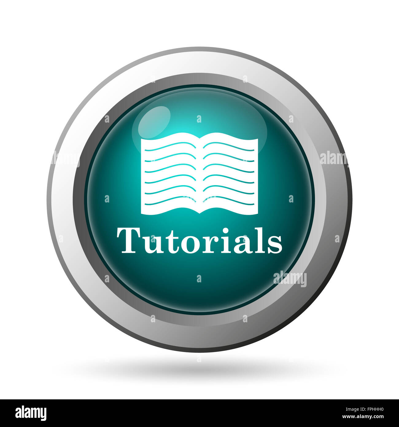 Tutorials icon. Internet button on white background Stock Photo - Alamy