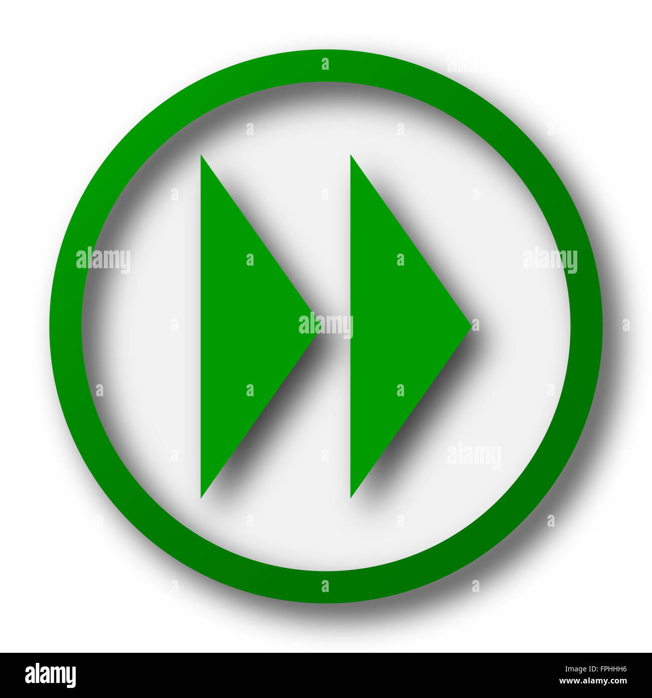Fast forward sign icon. Internet button on white background Stock Photo ...