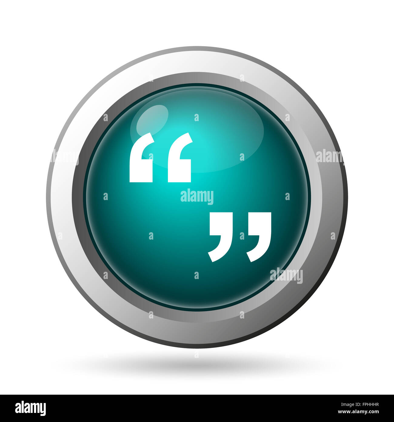 Quotation marks icon. Internet button on white background Stock Photo ...