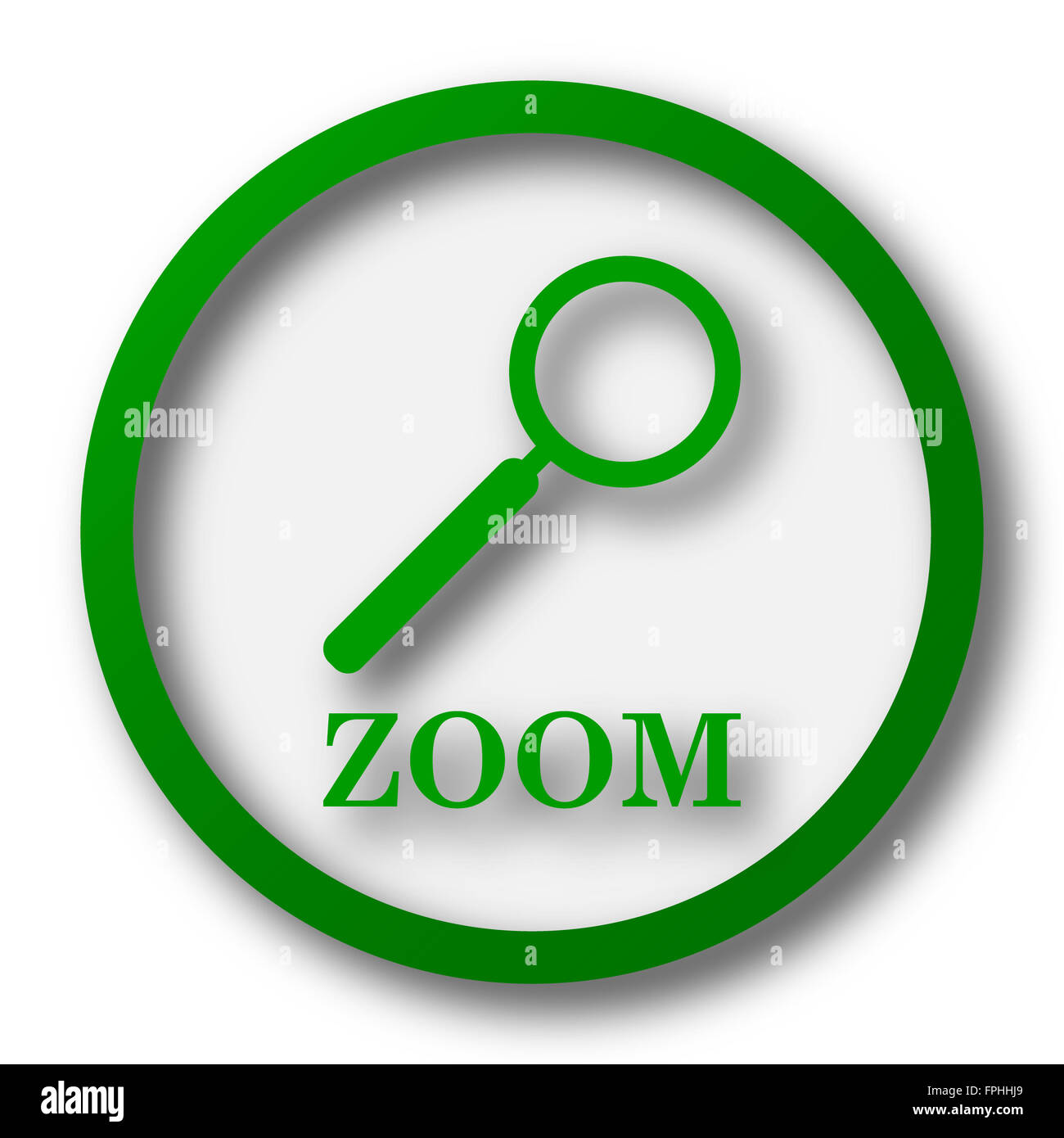Zoom with loupe icon. Internet button on white background Stock Photo ...