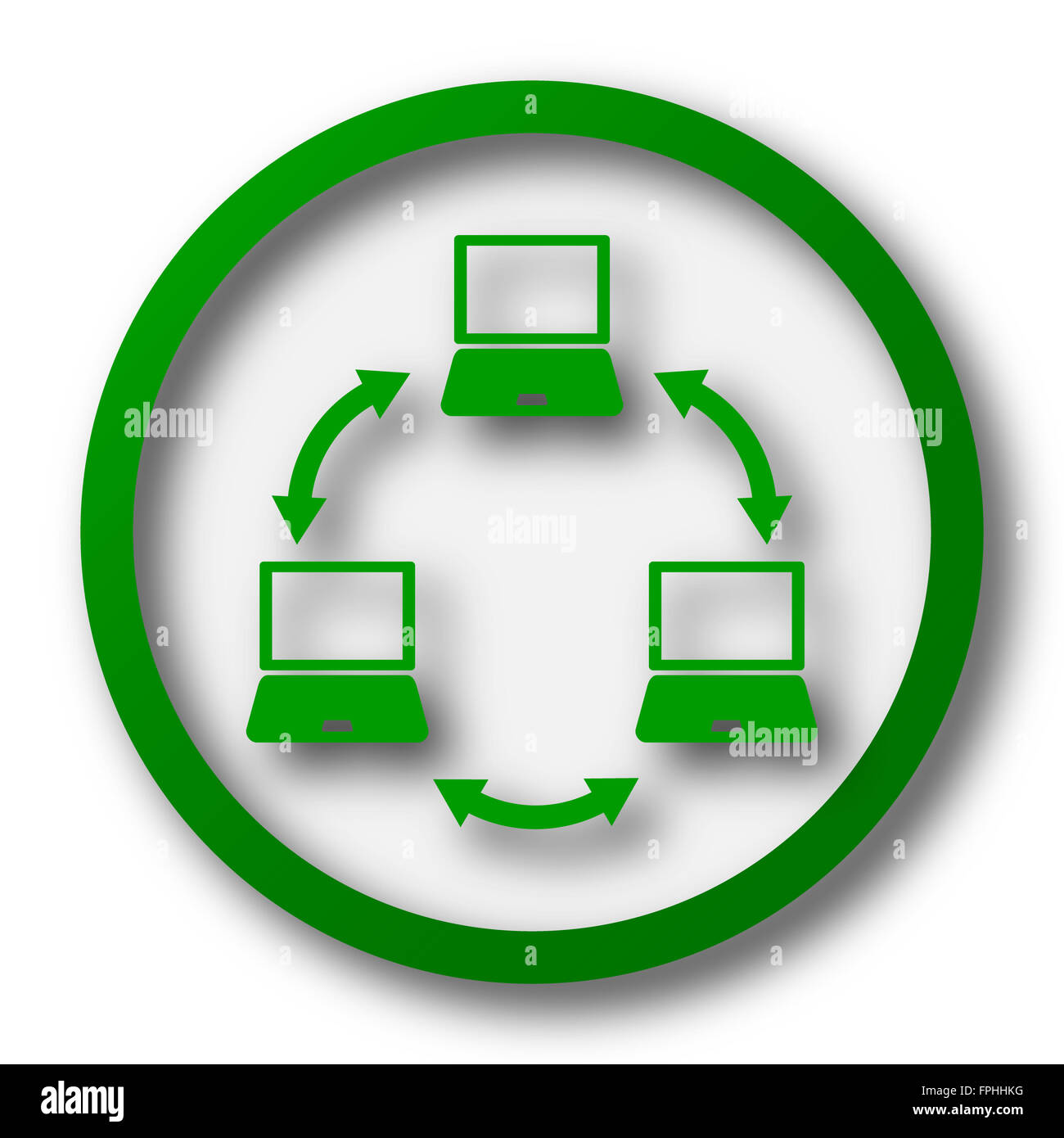 Computer network icon. Internet button on white background Stock Photo ...