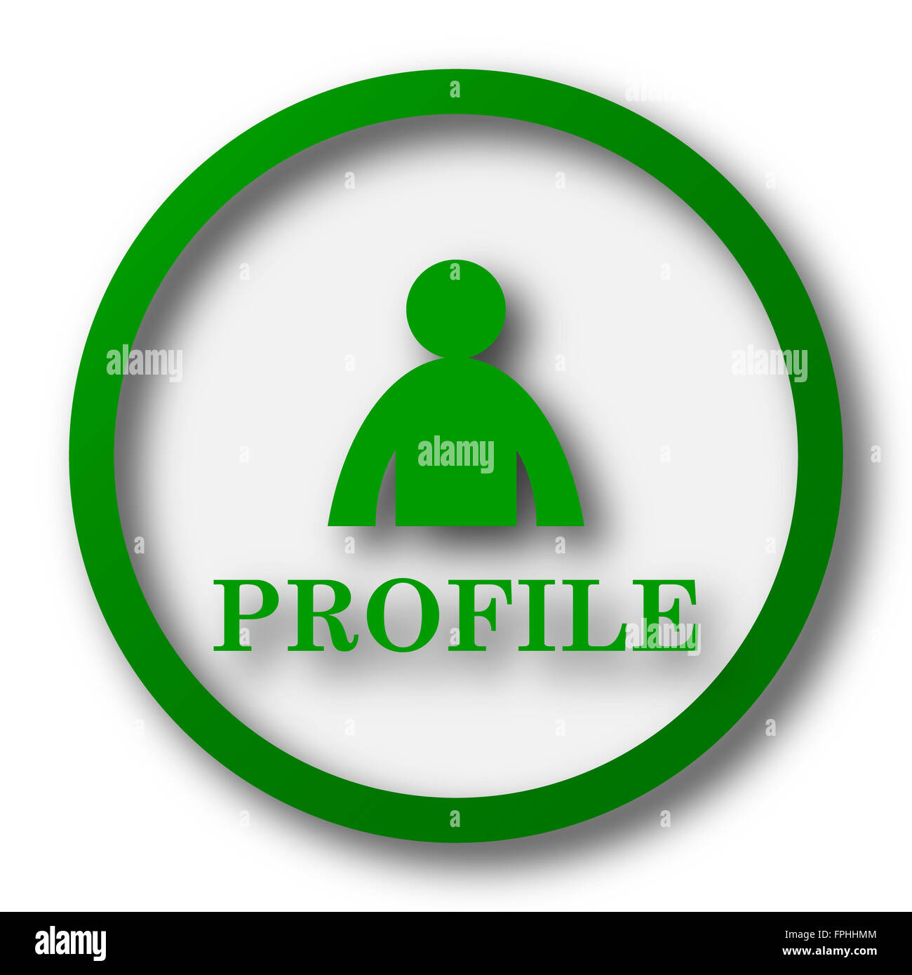 Profile icon. Internet button on white background Stock Photo - Alamy