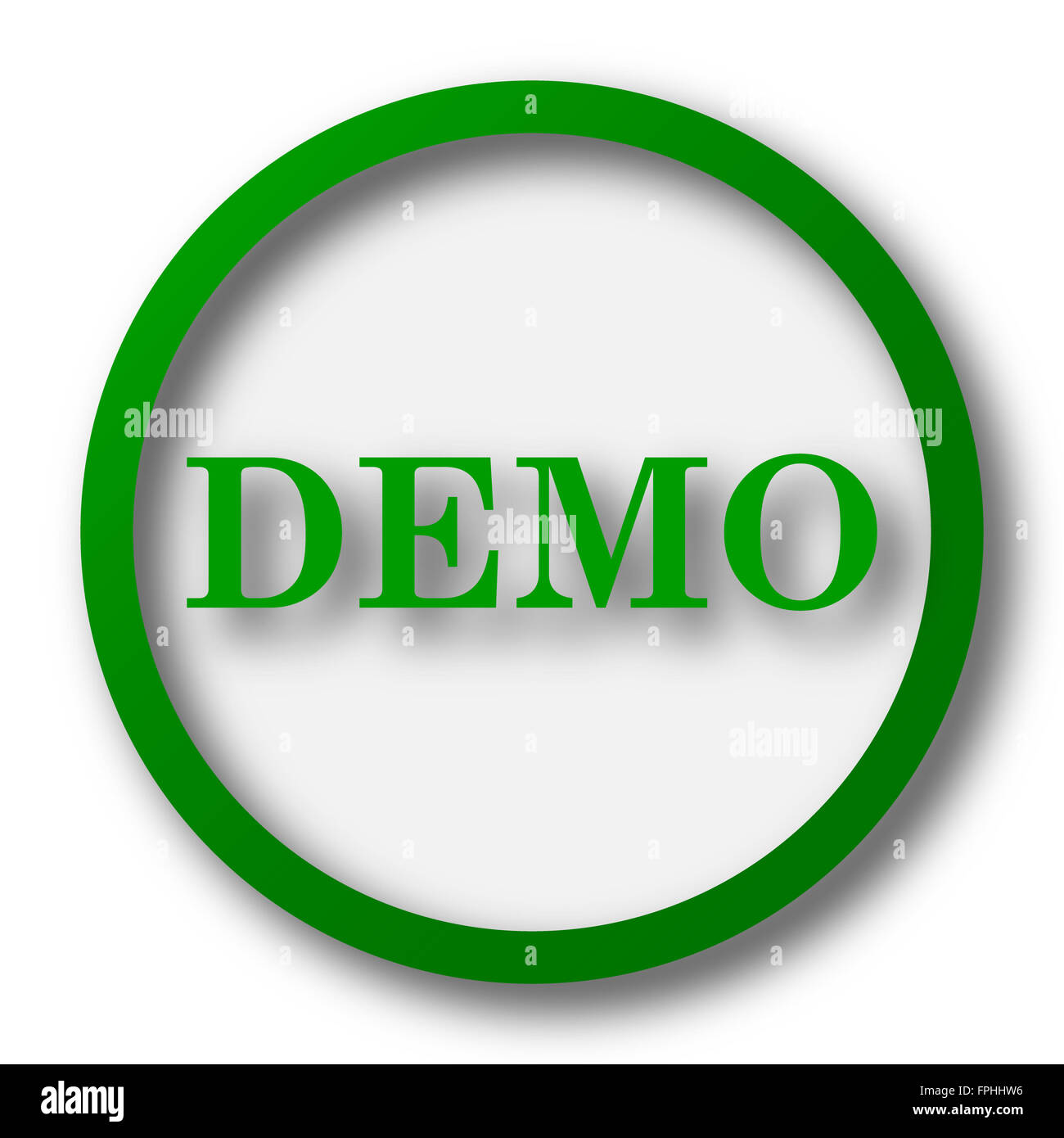 Demo icon. Internet button on white background Stock Photo - Alamy