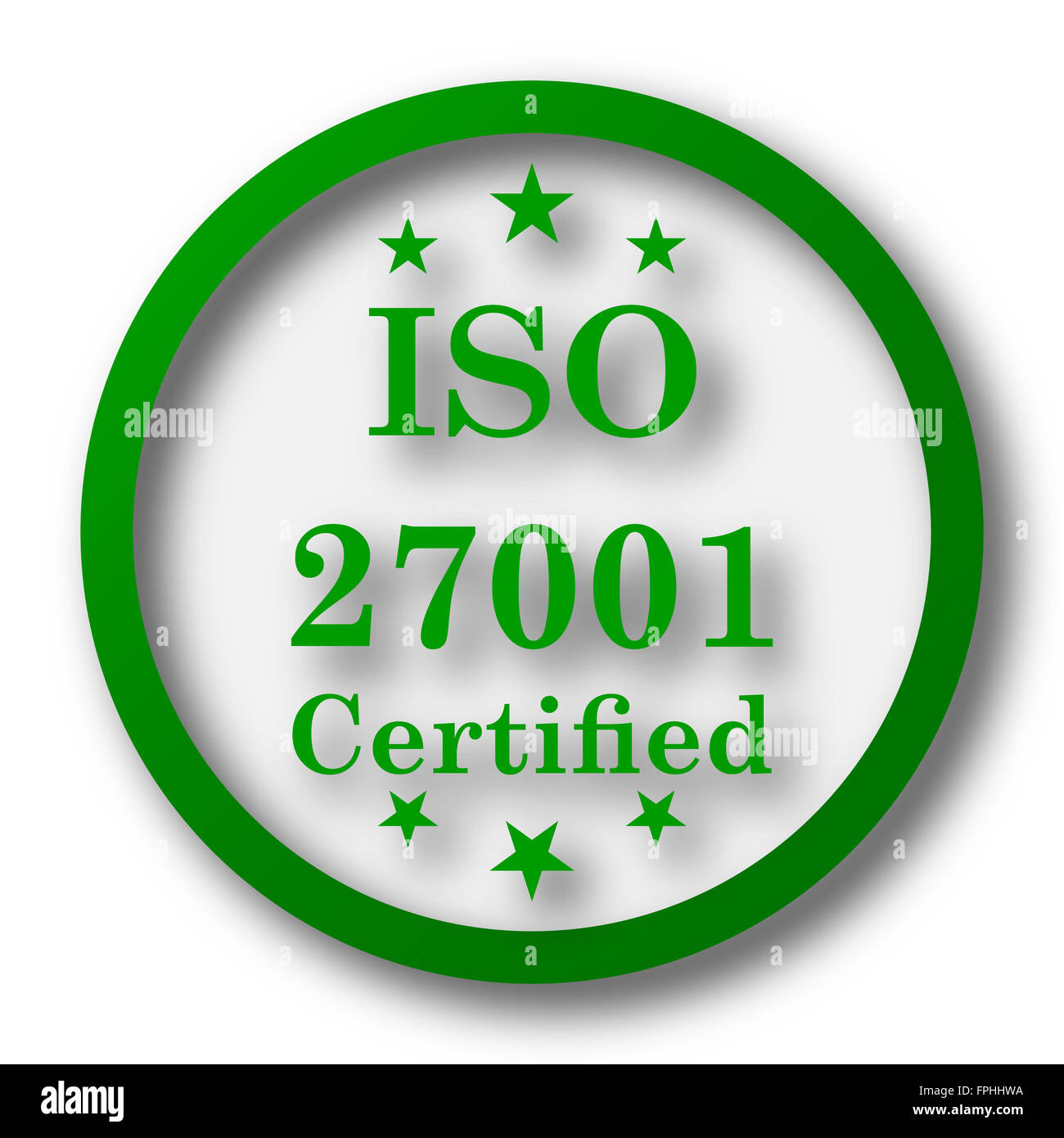 ISO 27001 icon. Internet button on white background Stock Photo - Alamy