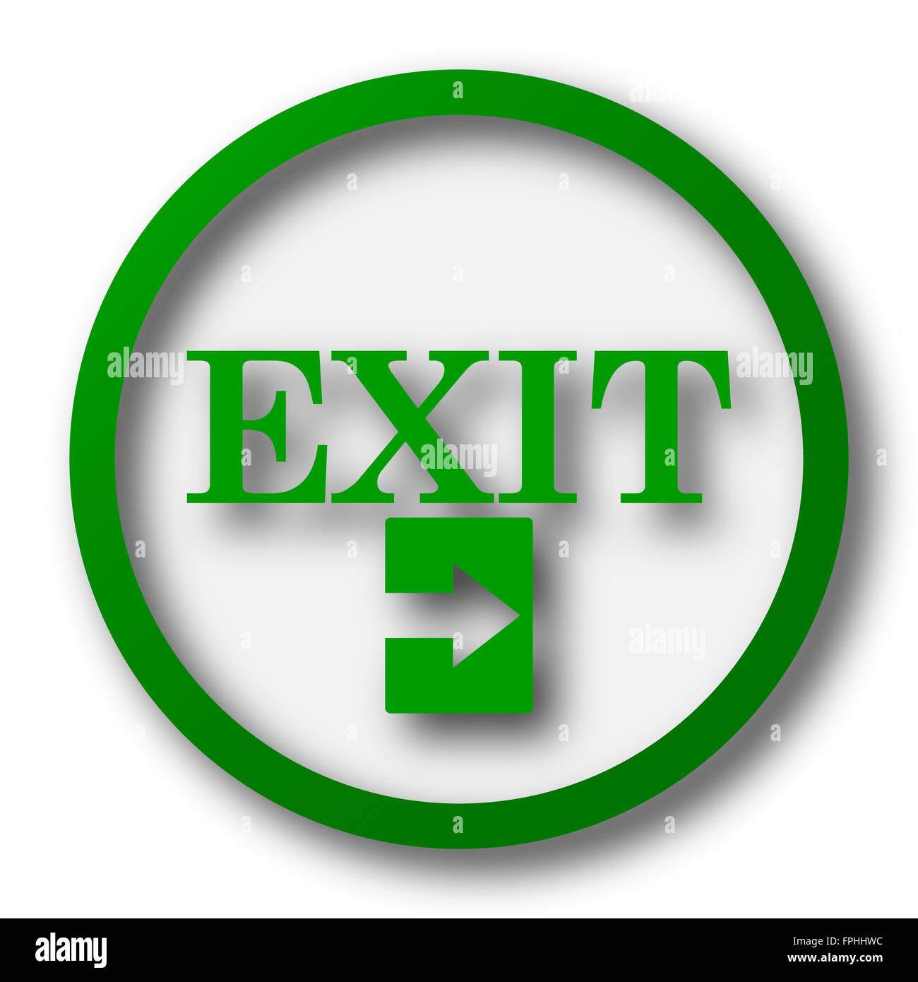 Exit icon. Internet button on white background Stock Photo - Alamy