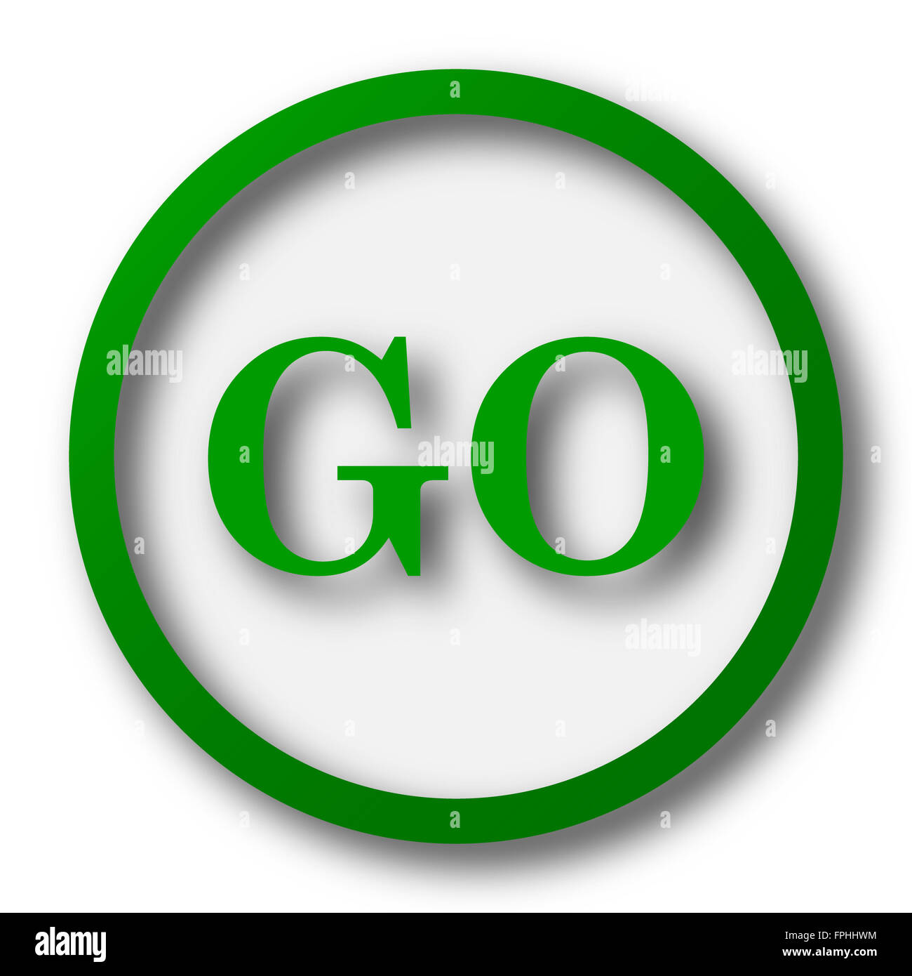 GO icon. Internet button on white background Stock Photo - Alamy