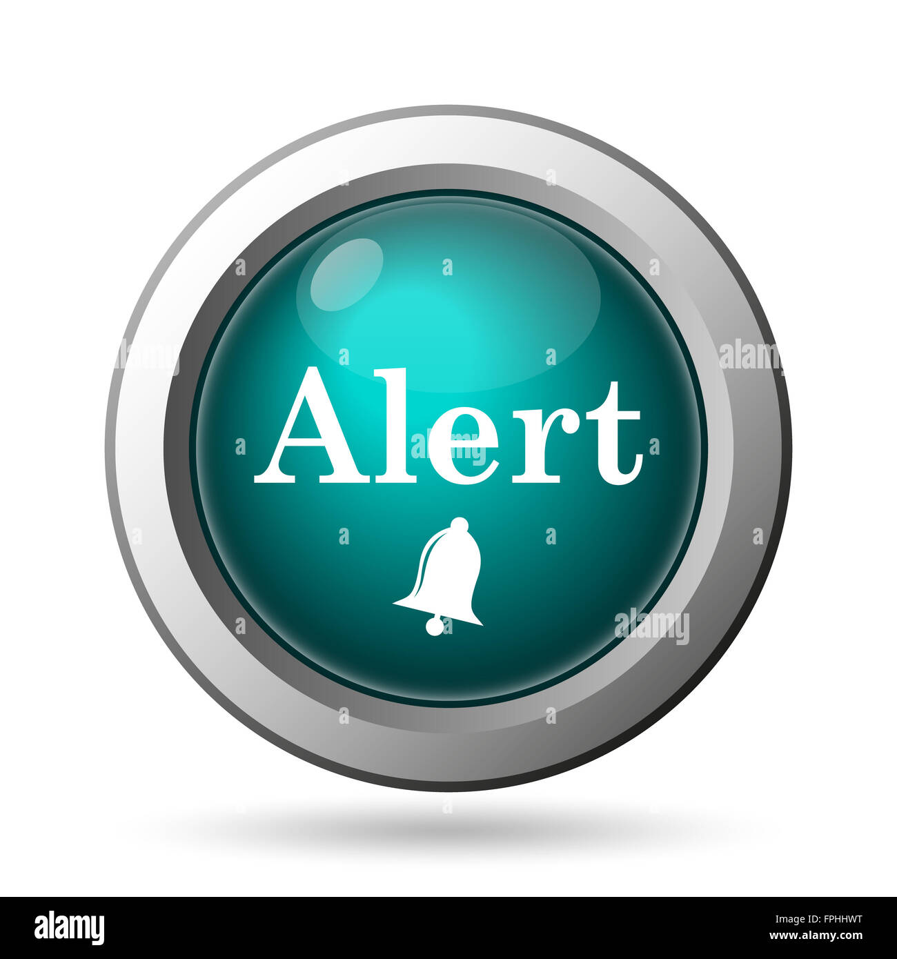 Alert icon. Internet button on white background Stock Photo - Alamy