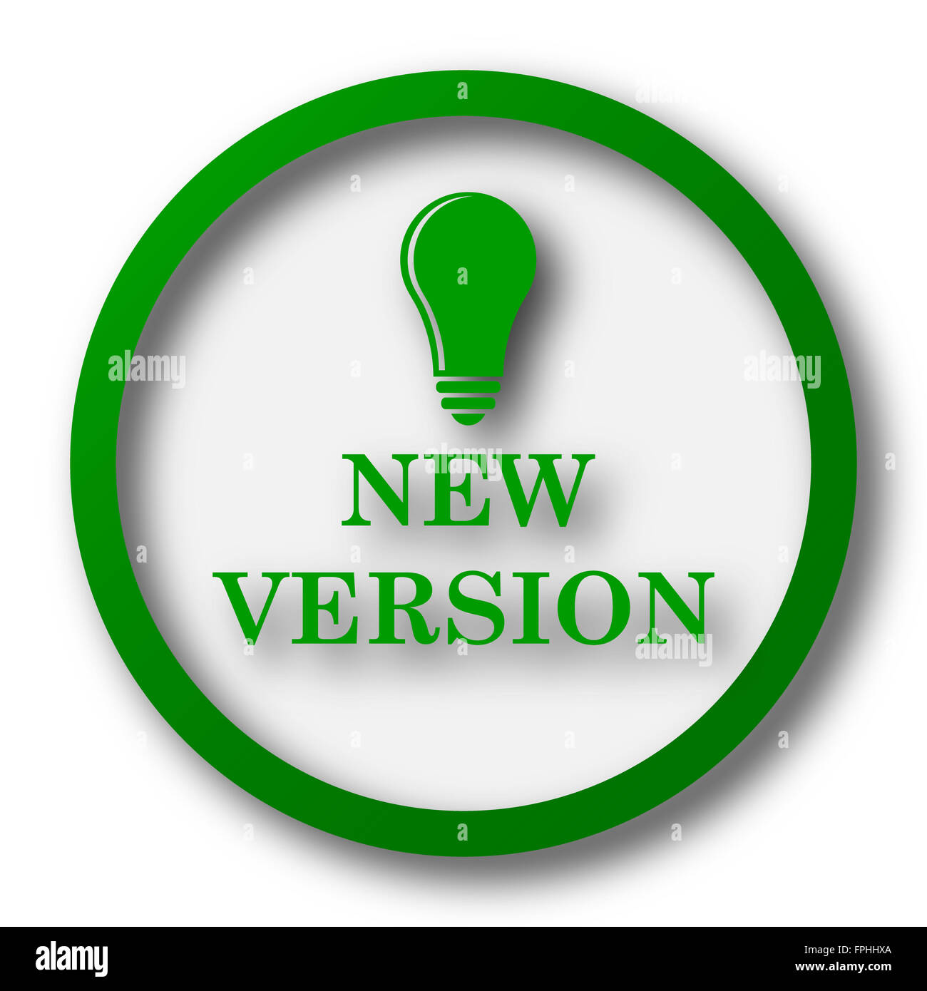 New version icon. Internet button on white background Stock Photo - Alamy