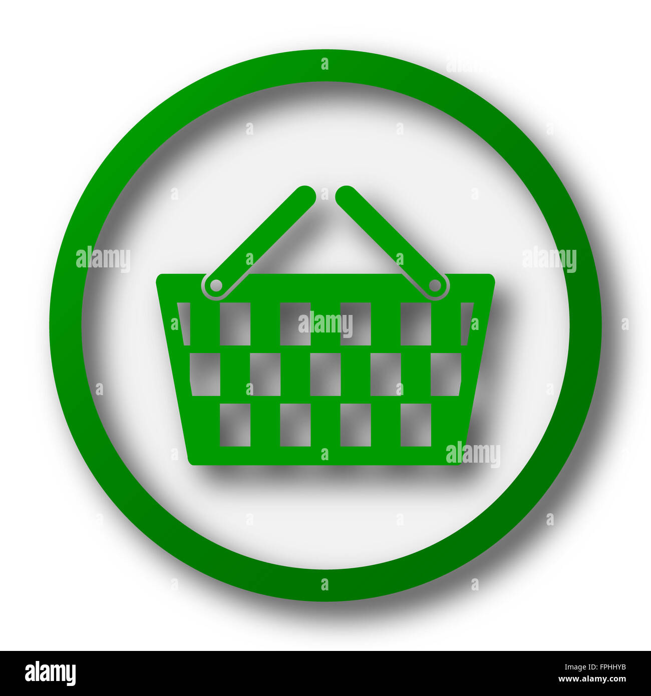Shopping basket icon. Internet button on white background Stock Photo ...