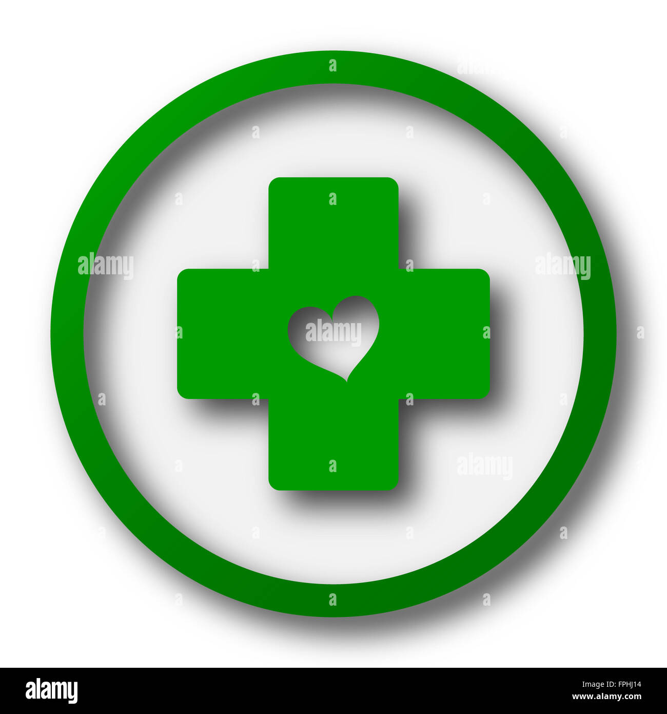 Cross with heart icon. Internet button on white background Stock Photo ...