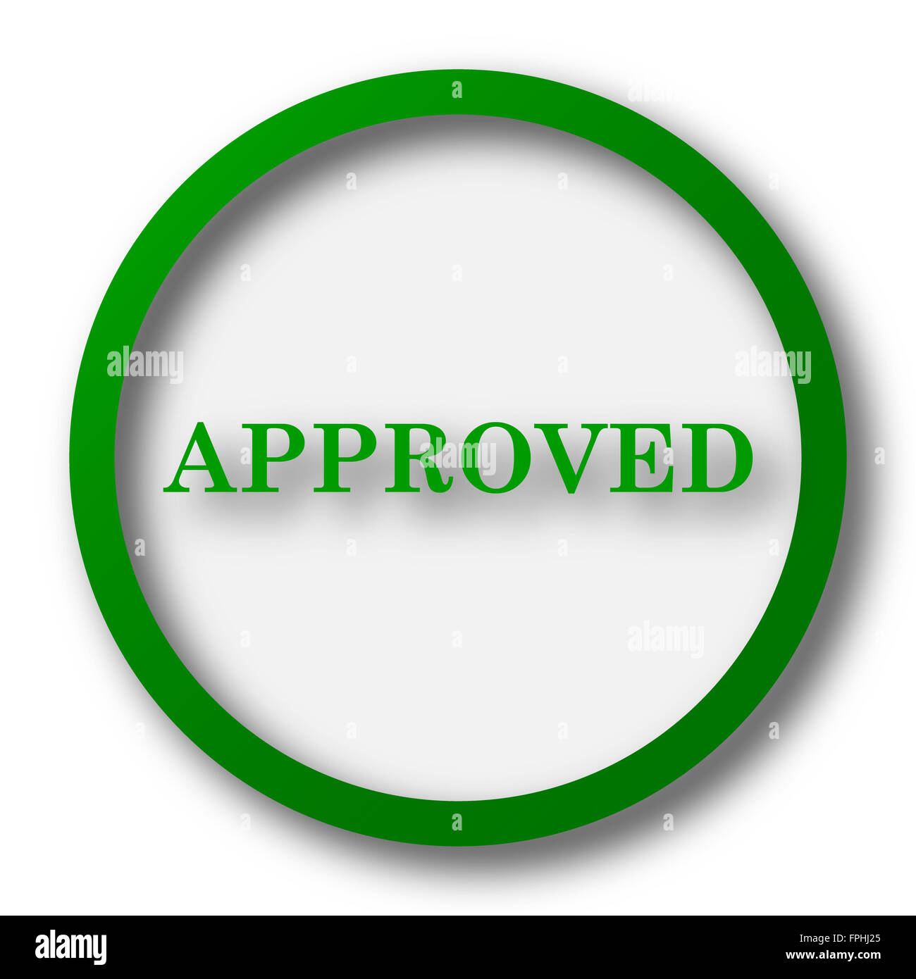 Approved icon. Internet button on white background Stock Photo - Alamy