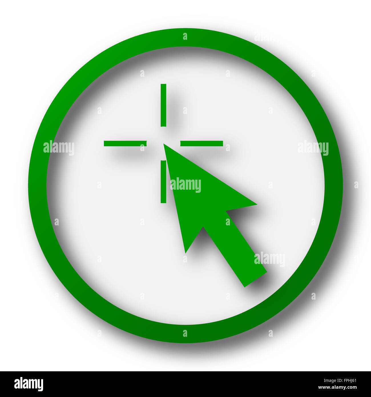 Click here icon. Internet button on white background Stock Photo - Alamy