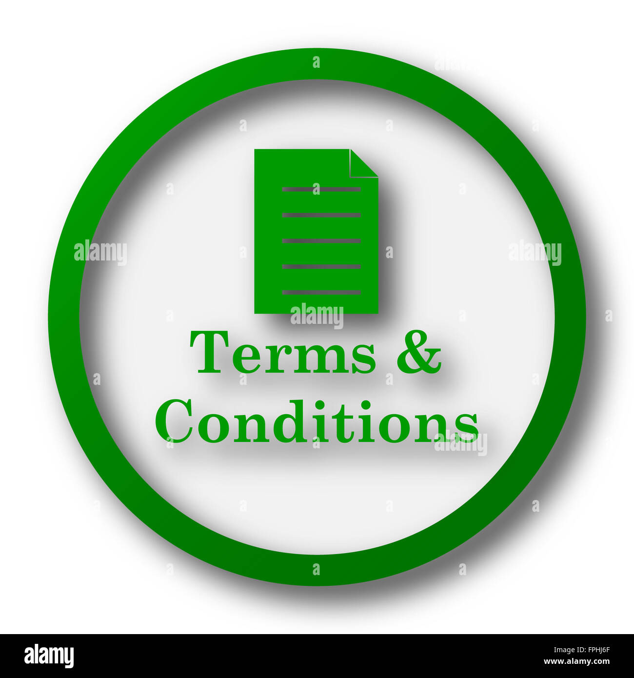 Terms and conditions icon. Internet button on white background Stock ...