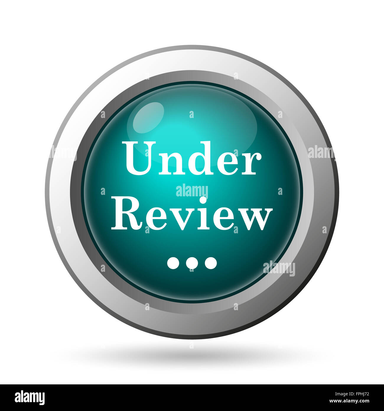 Under review icon. Internet button on white background Stock Photo - Alamy