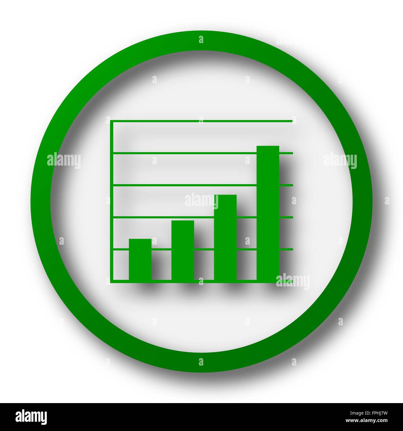 Chart bars icon. Internet button on white background Stock Photo - Alamy