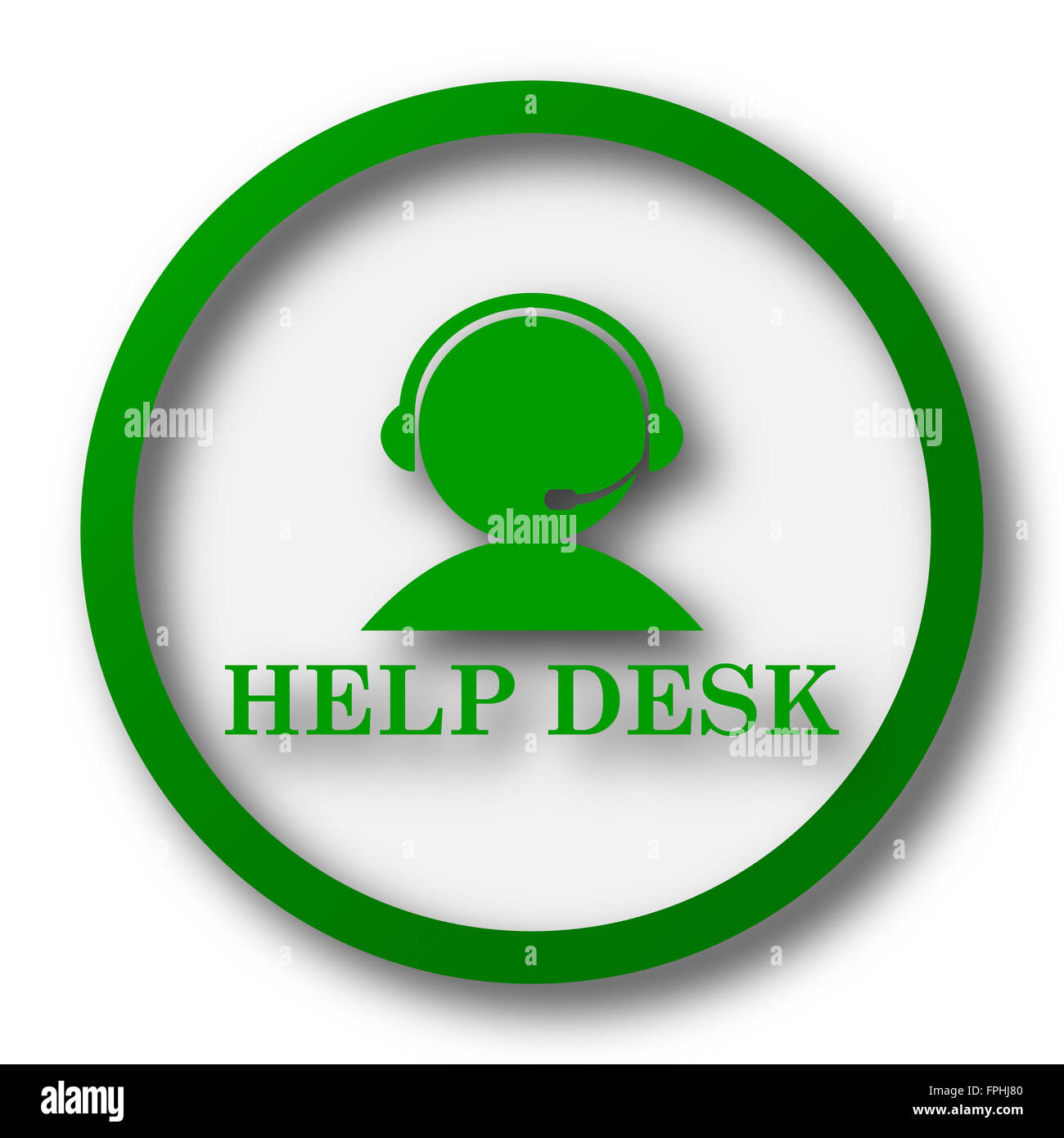 Helpdesk icon. Internet button on white background Stock Photo - Alamy