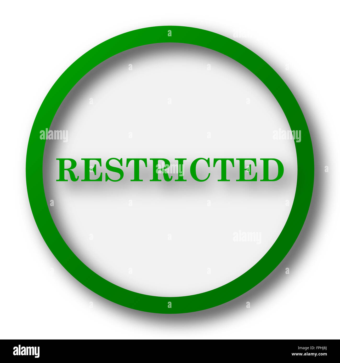 Restricted icon. Internet button on white background Stock Photo - Alamy