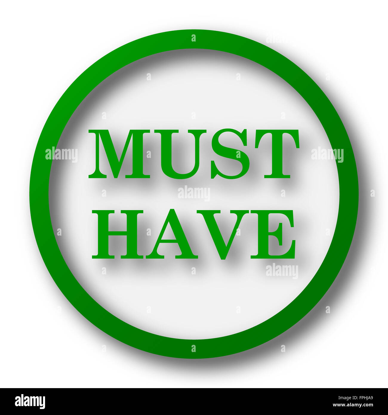Must have icon. Internet button on white background Stock Photo - Alamy