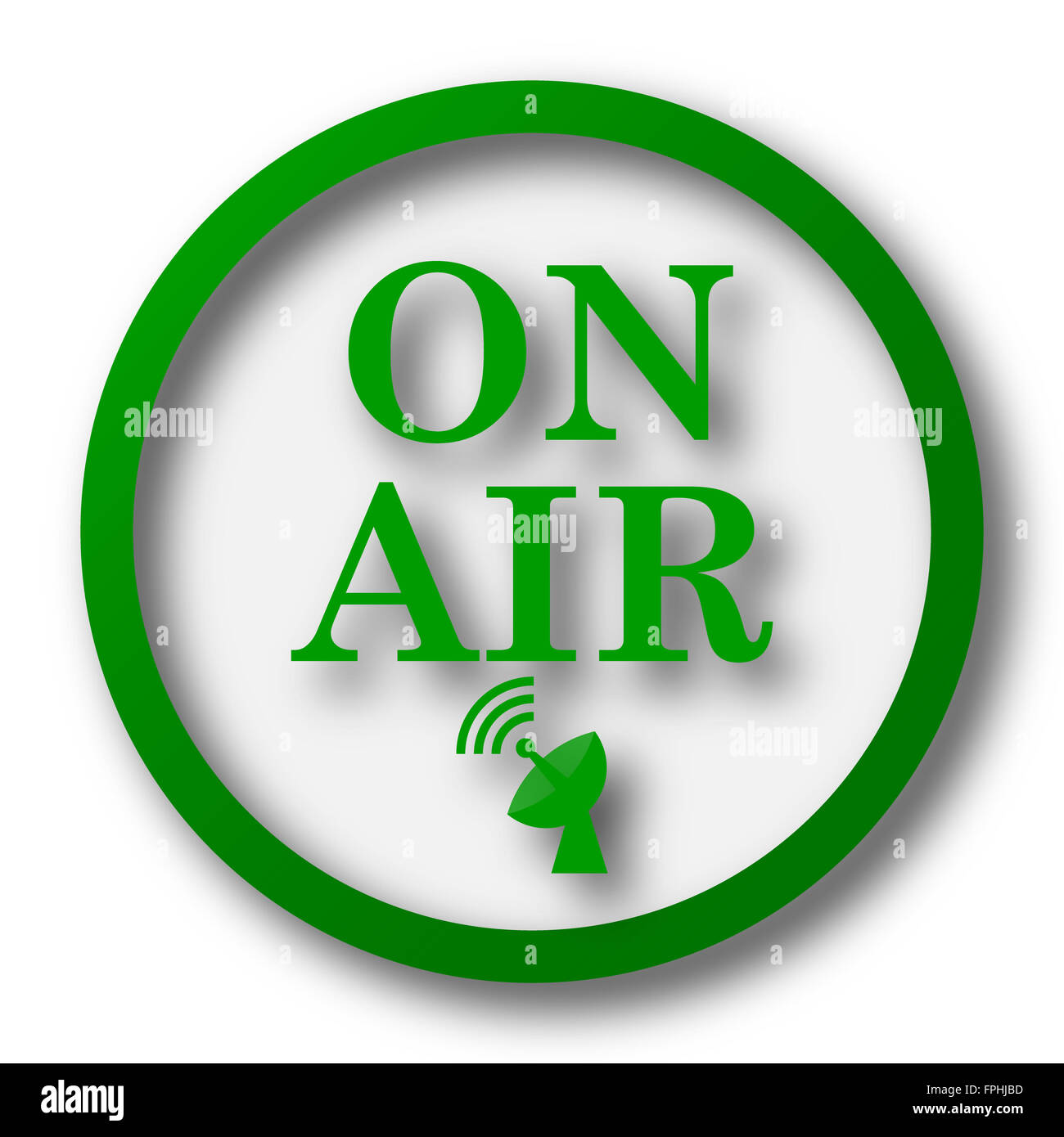 On air icon. Internet button on white background Stock Photo - Alamy