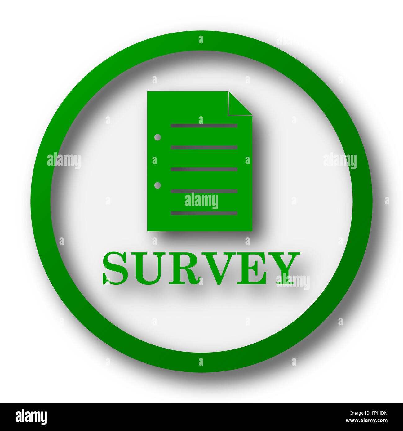 Survey icon. Internet button on white background Stock Photo - Alamy