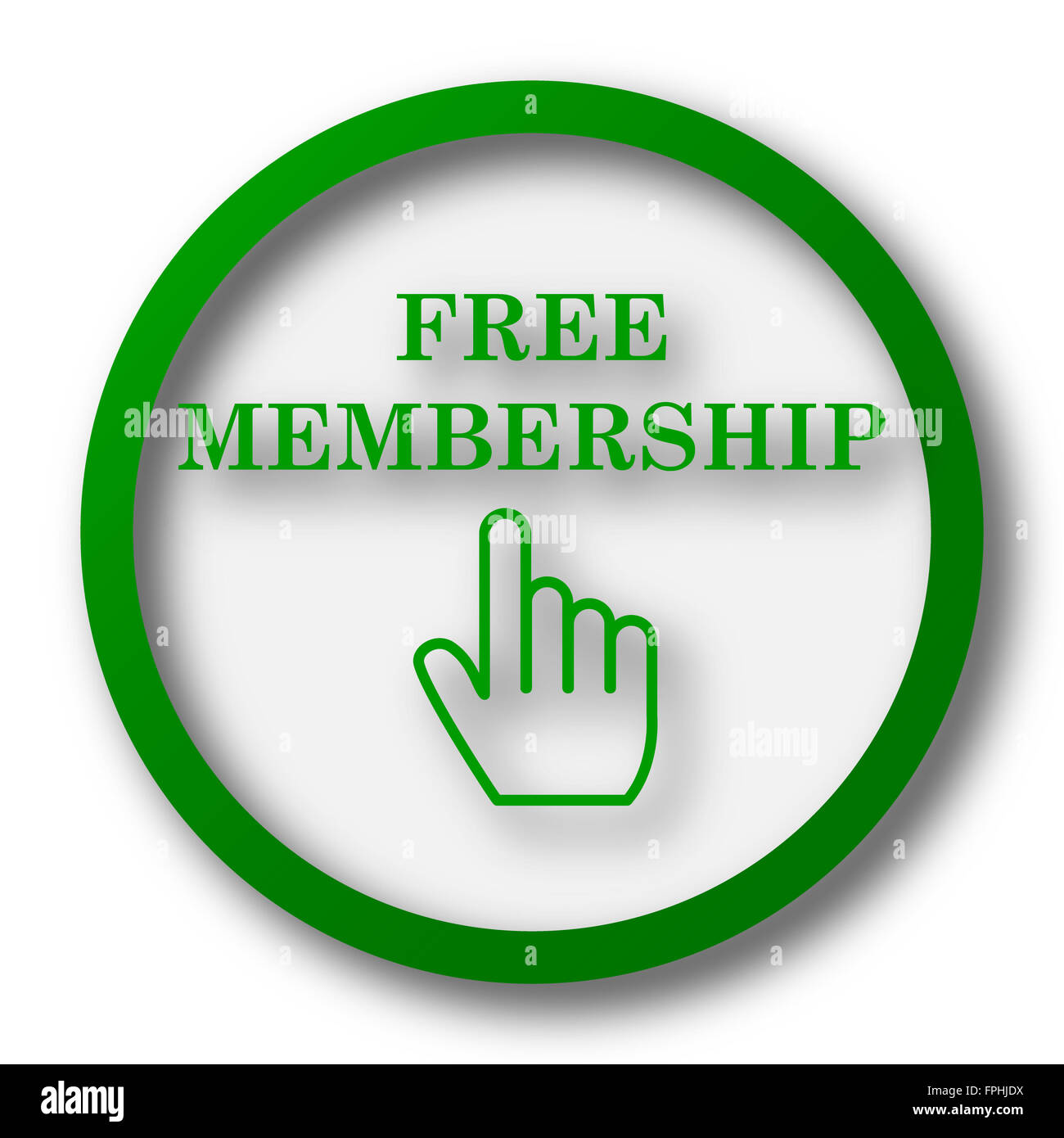 Free membership icon. Internet button on white background Stock Photo ...