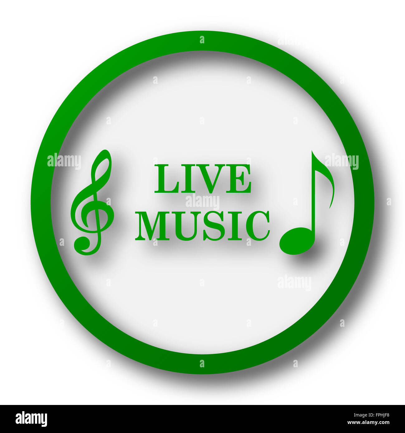 Live music icon. Internet button on white background Stock Photo - Alamy
