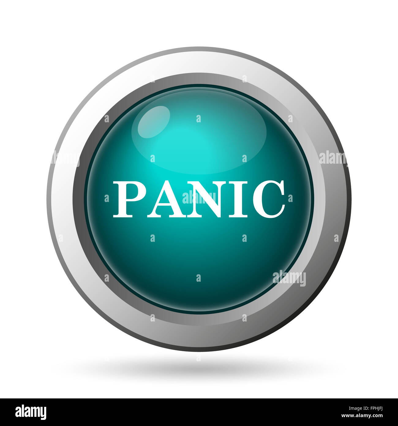 Panic icon. Internet button on white background Stock Photo - Alamy