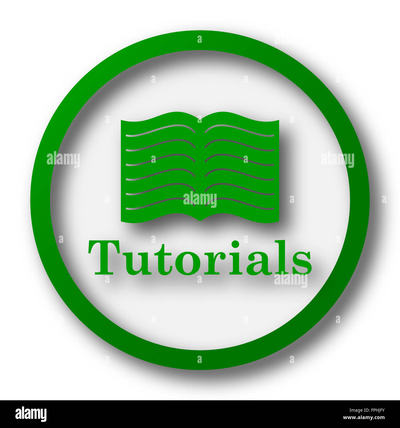 Tutorials icon. Internet button on white background Stock Photo - Alamy