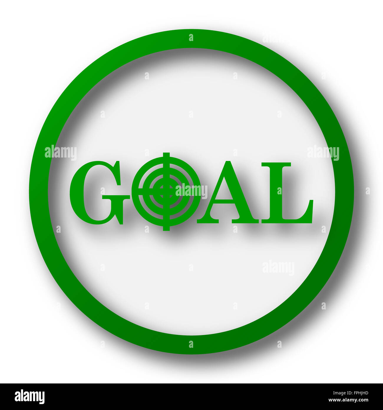 Goal icon. Internet button on white background Stock Photo - Alamy
